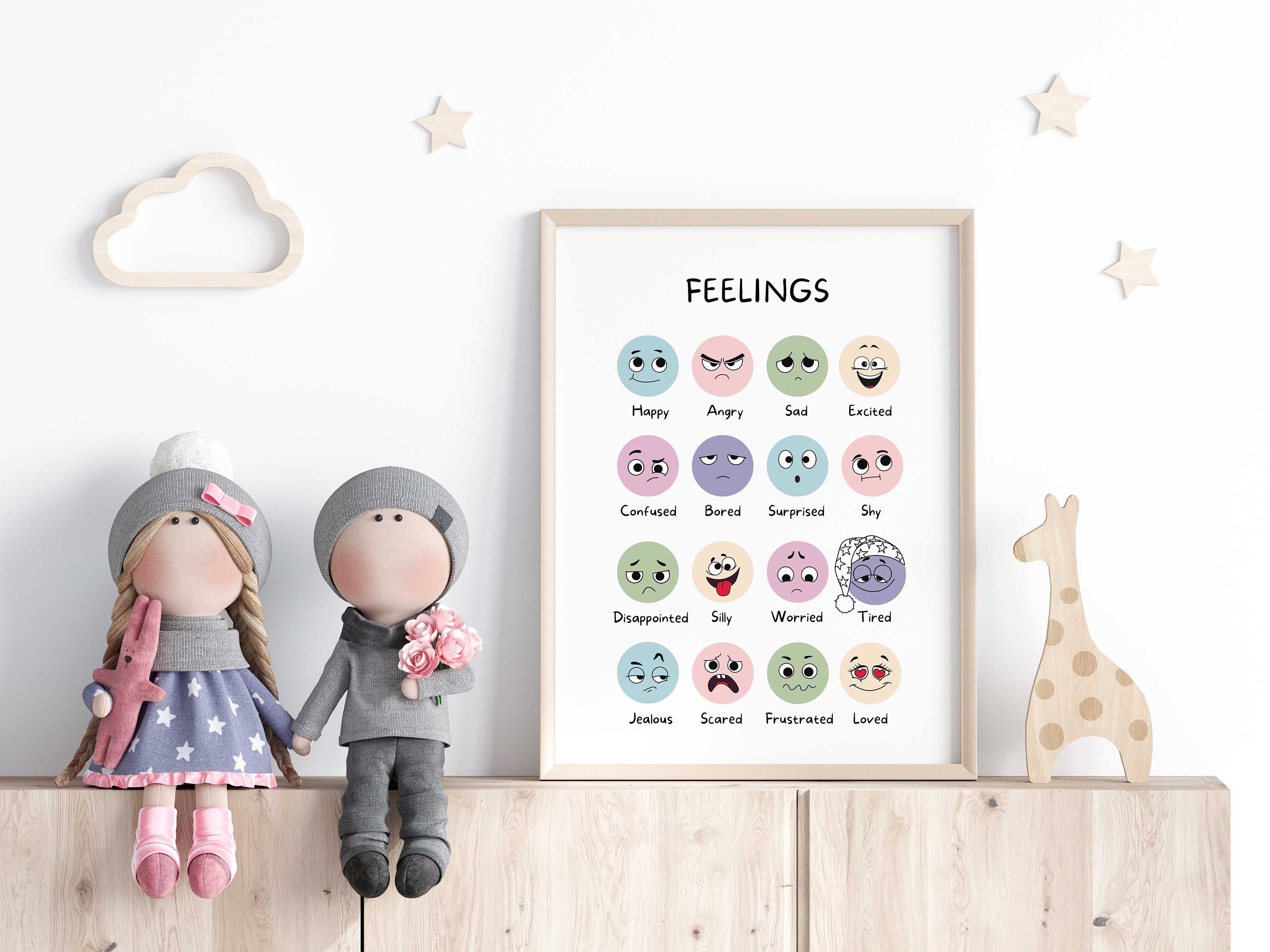 Feelings Poster, Montessori Homeschool Decor, Feelings Chart ...