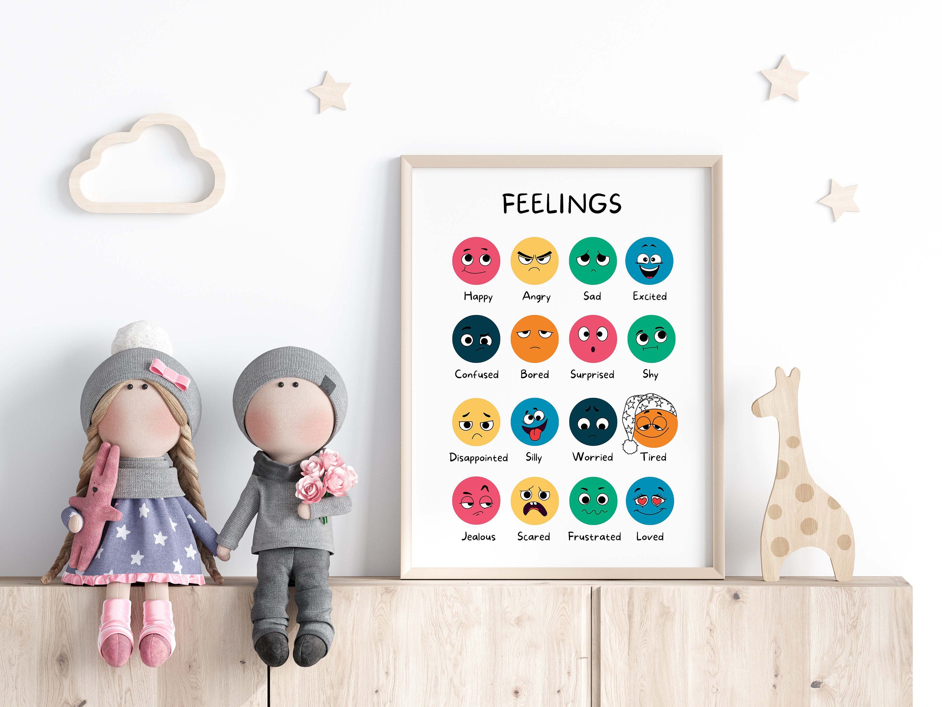 Feelings Chart, Mood Poster, Calming Corner, Montessori Print ...