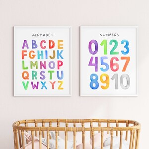 Rainbow Alphabet Poster, Nursery Prints, Educational Wall Art Printable ...