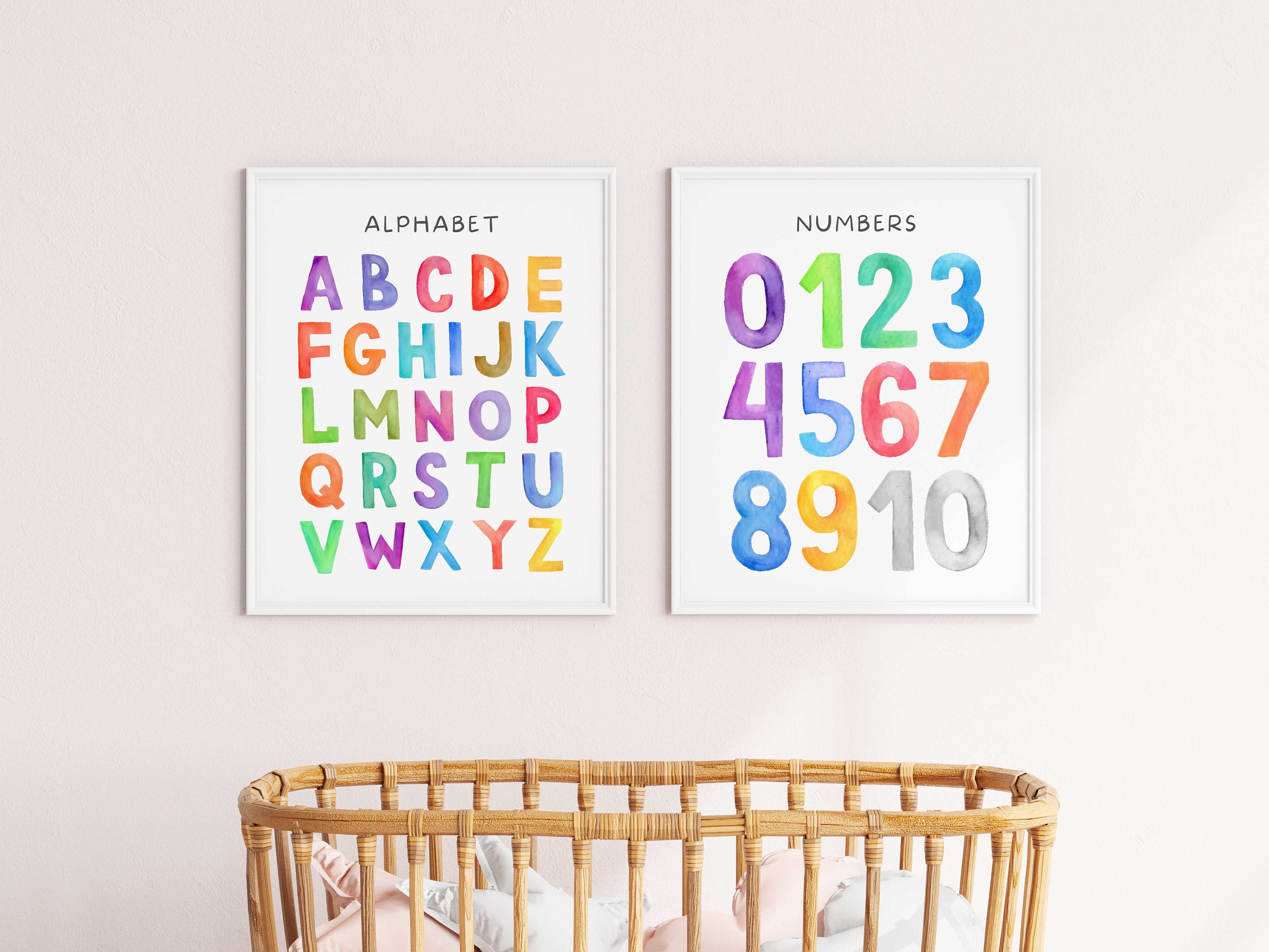 Rainbow Alphabet Poster, Nursery Prints, Educational Wall Art Printable ...