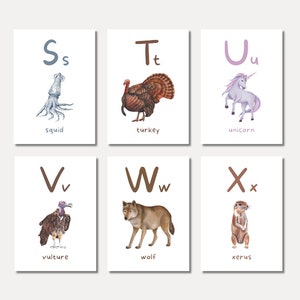 Printable Animal Alphabet Flash Cards, Classroom Decor, 26 Montessori ...