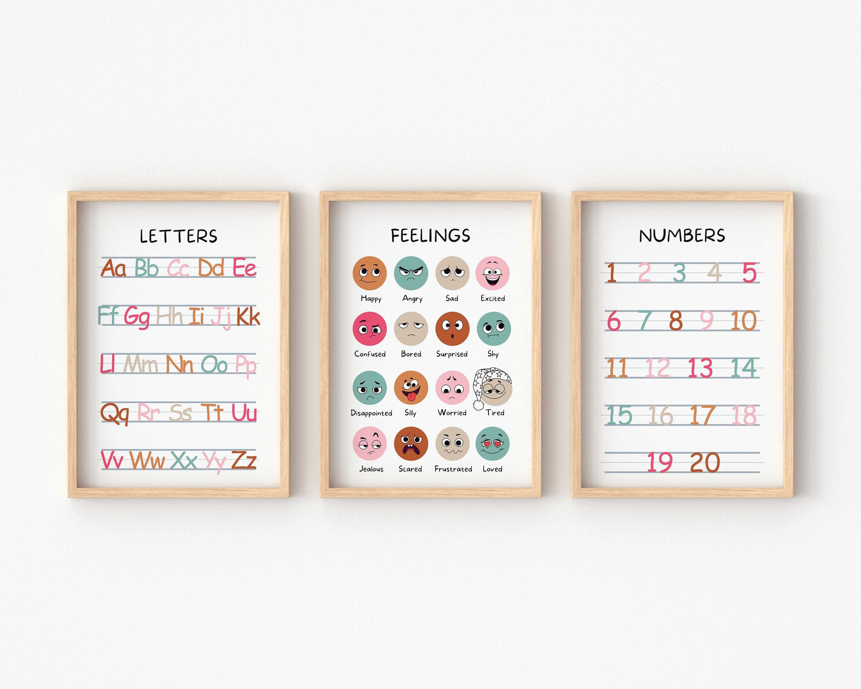 Set of 3 Educational Posters, Classroom Decor, Nursery Wall Art ...