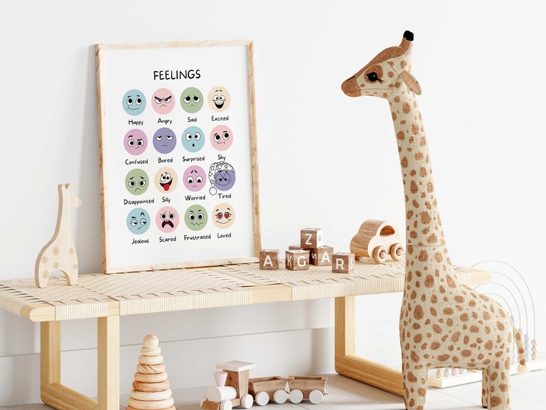 Feelings Poster, Montessori Homeschool Decor, Feelings Chart ...