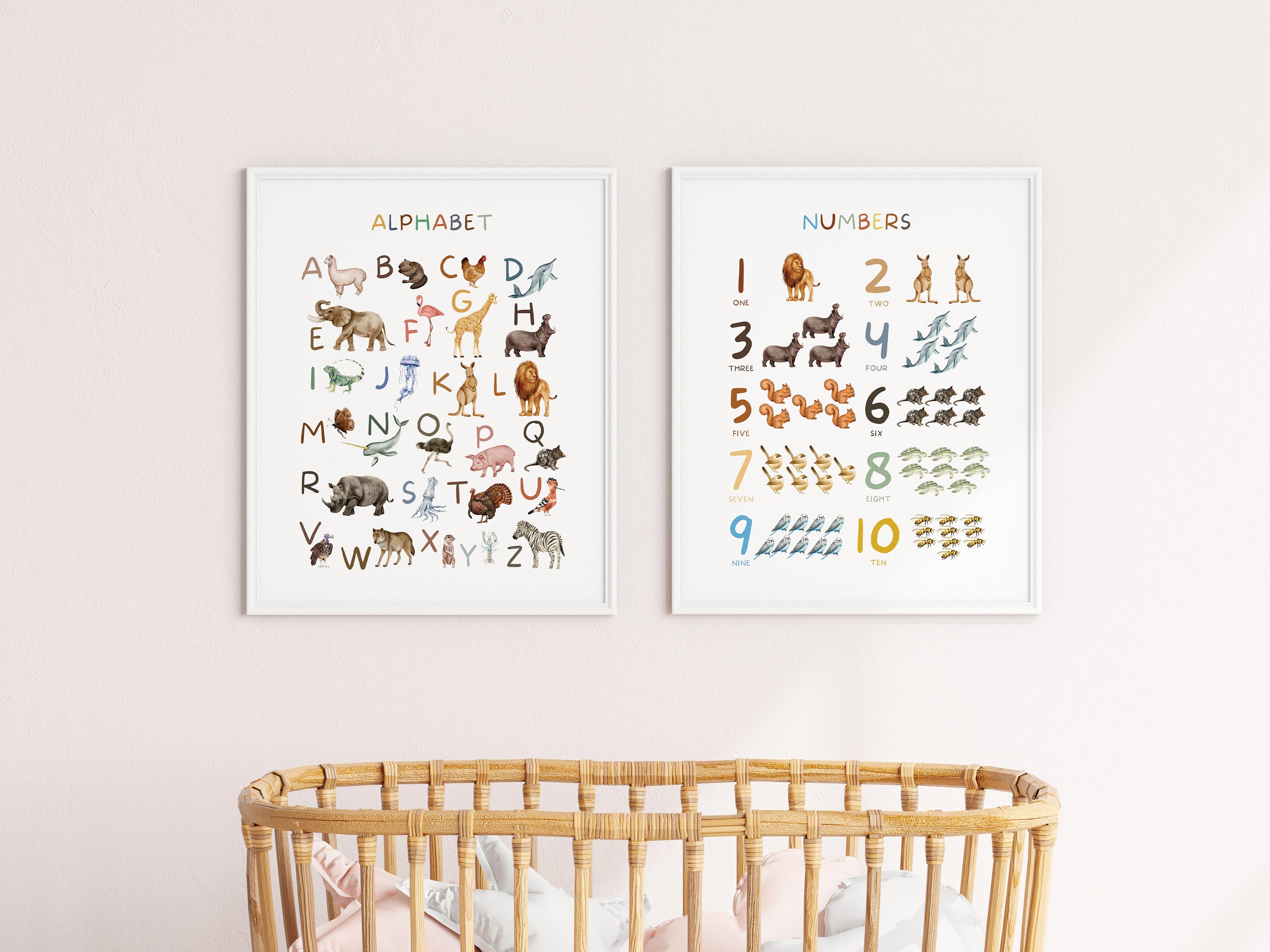 Set of 8 Educational Posters, Alphabet Poster, Classroom Decor, Kids ...