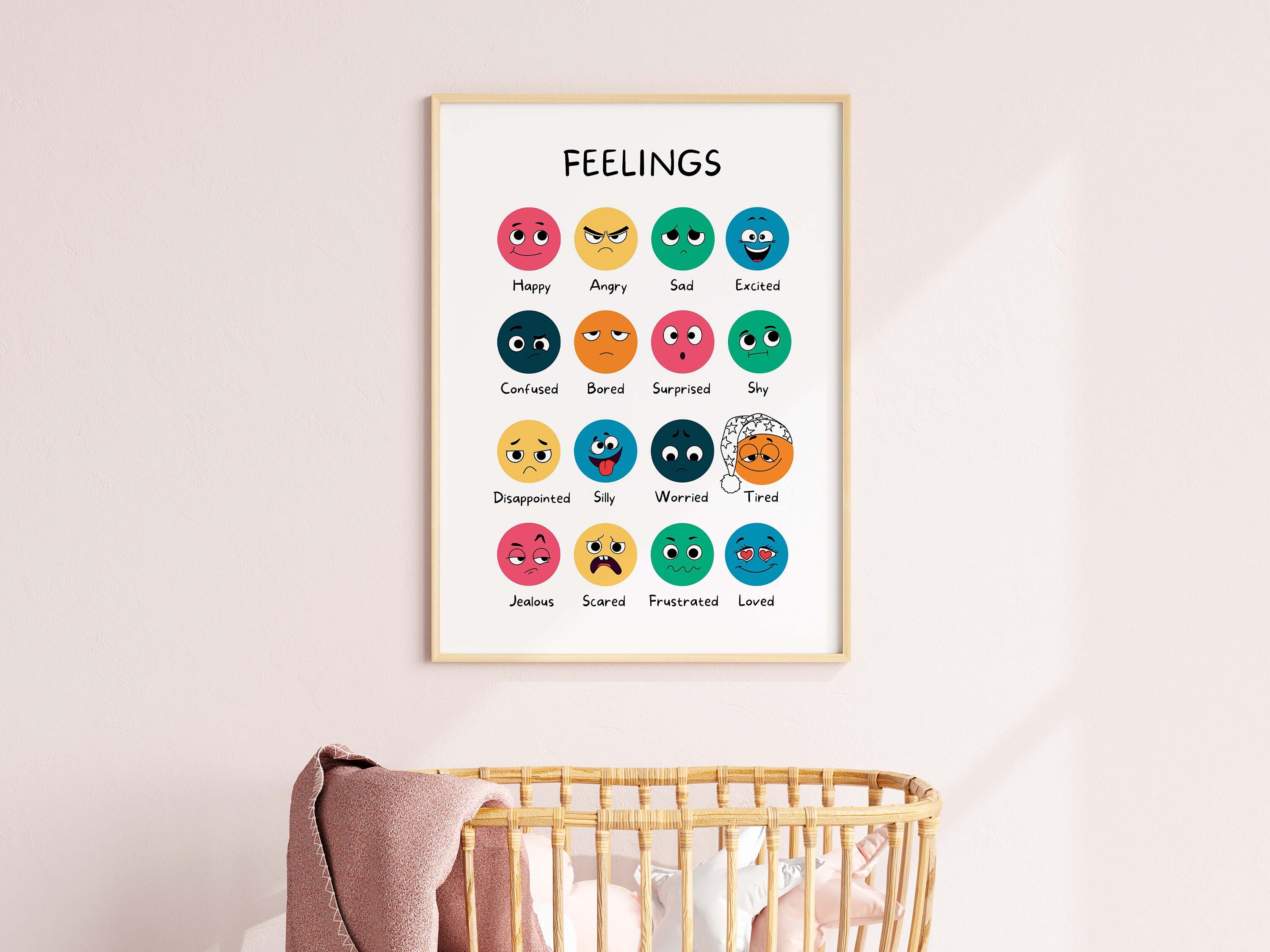 Feelings Chart, Mood Poster, Calming Corner, Montessori Print ...
