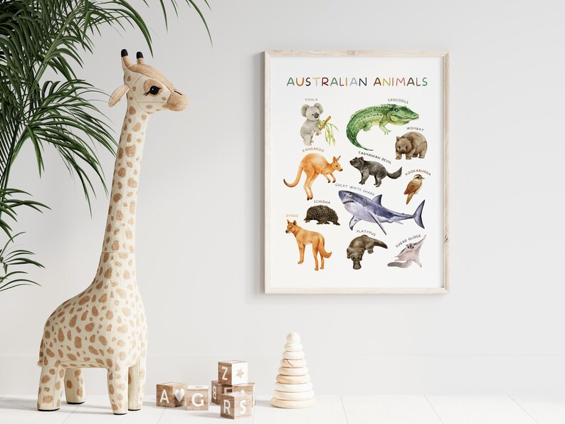 Set of 8 Educational Posters, Watercolor Kids, Classroom Decor, Kids ...