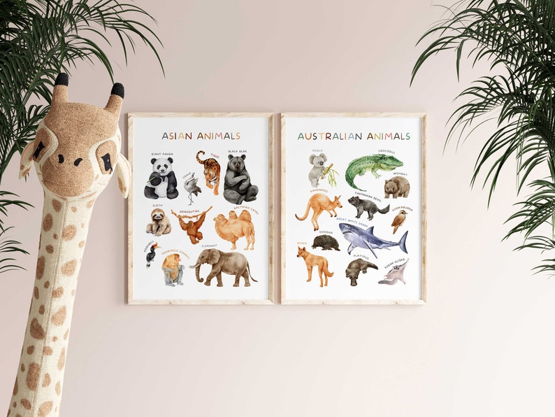 Set of 9 Educational Posters, Farm Animals Poster, Nursery Classroom ...