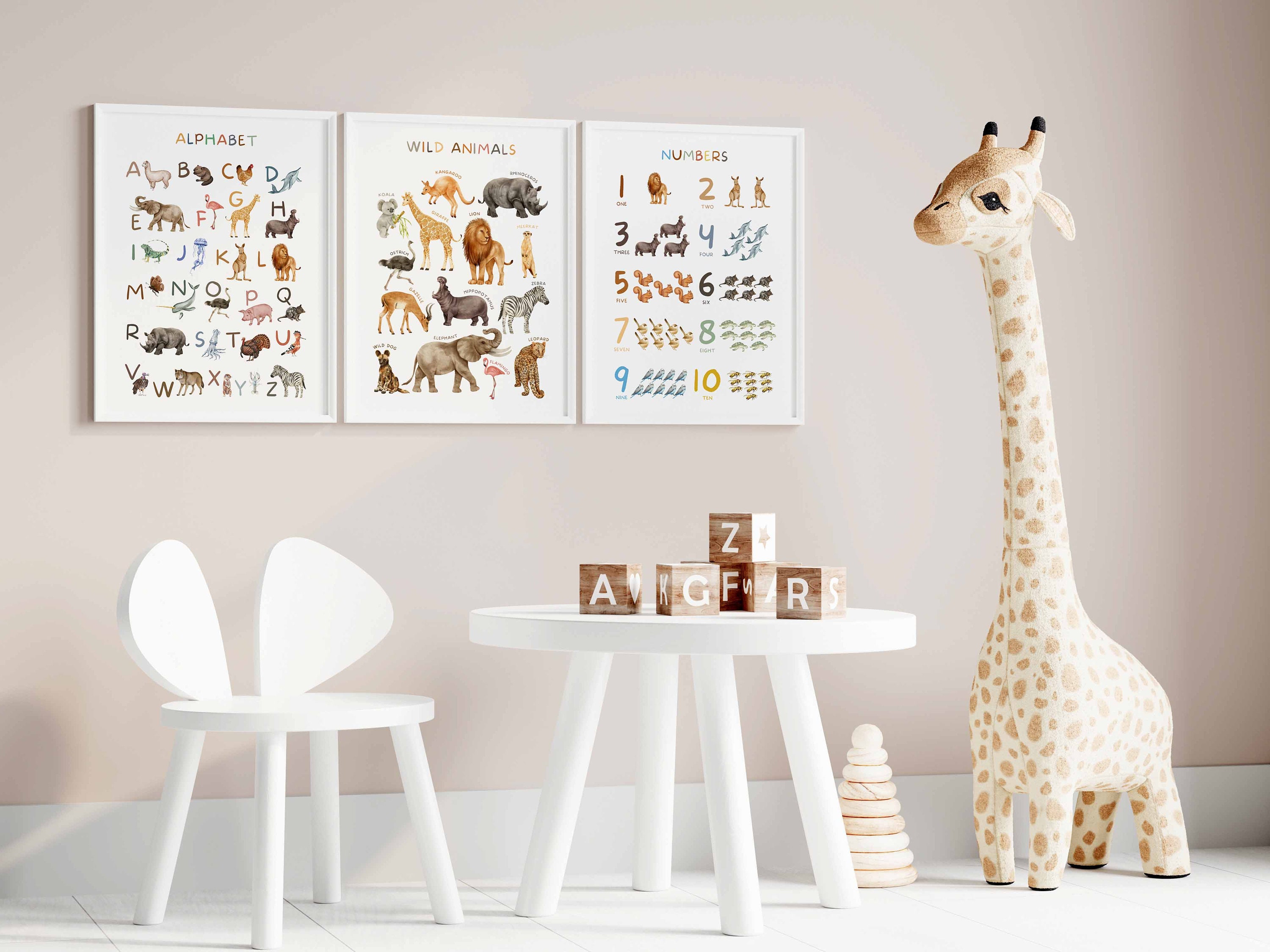 Set of 3 Educational Posters, Alphabet Poster, Classroom Decor, Kids ...