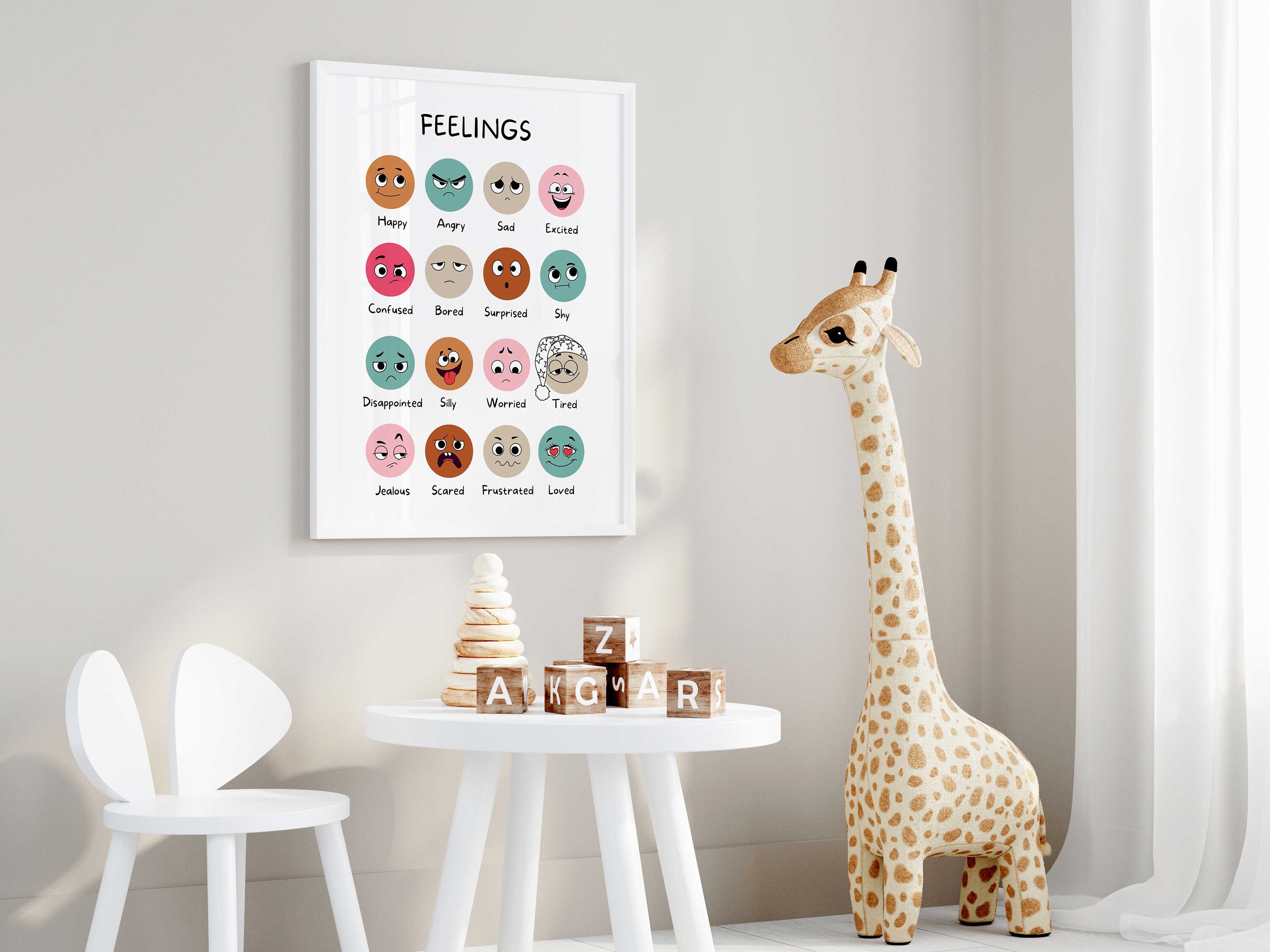 Feelings Chart, Mood Poster, Calming Corner, Montessori Print ...
