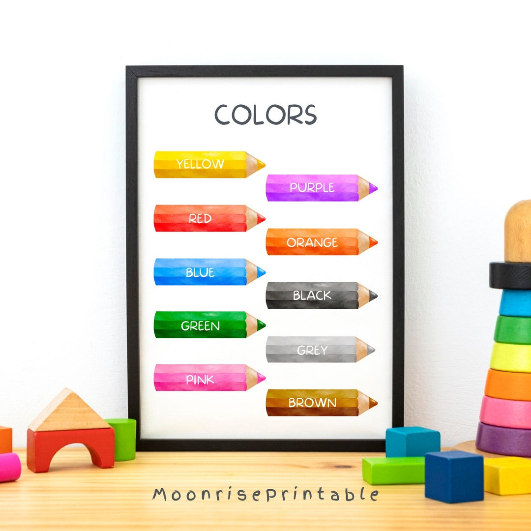 Colors Poster, Classroom Decor, Educational Poster, Colours Educational ...