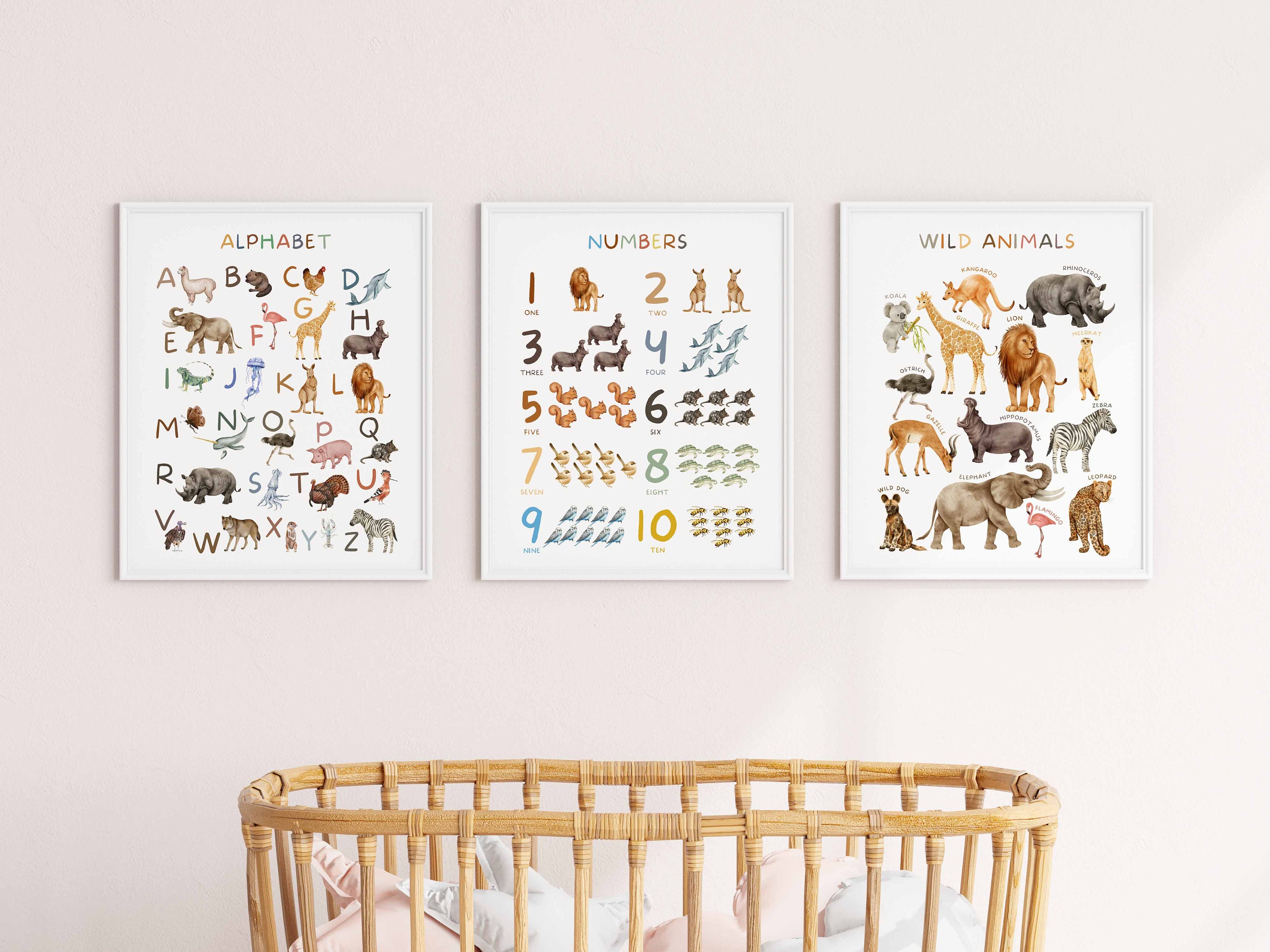 Set of 3 Educational Posters, Alphabet Poster, Classroom Decor, Kids ...