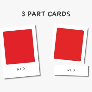 16 Color Cards, Montessori Flashcards, Pre-school Cards, Learning ...