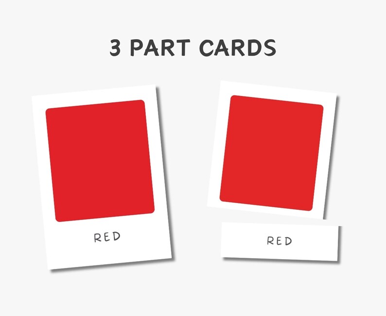 16 Color Cards, Montessori Flashcards, Pre-school Cards, Learning ...