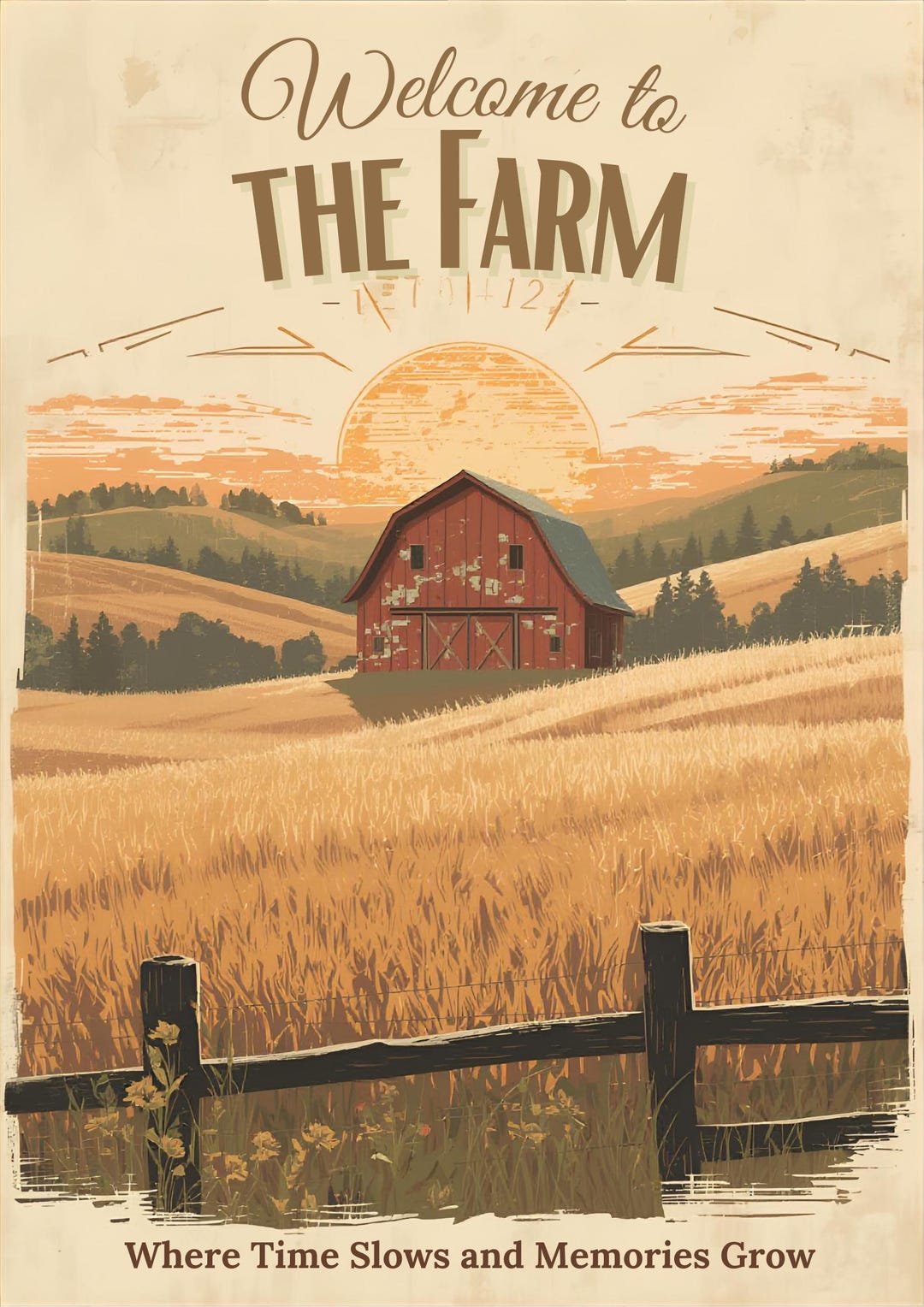 Welcome to the Farm Digital Poster - Etsy