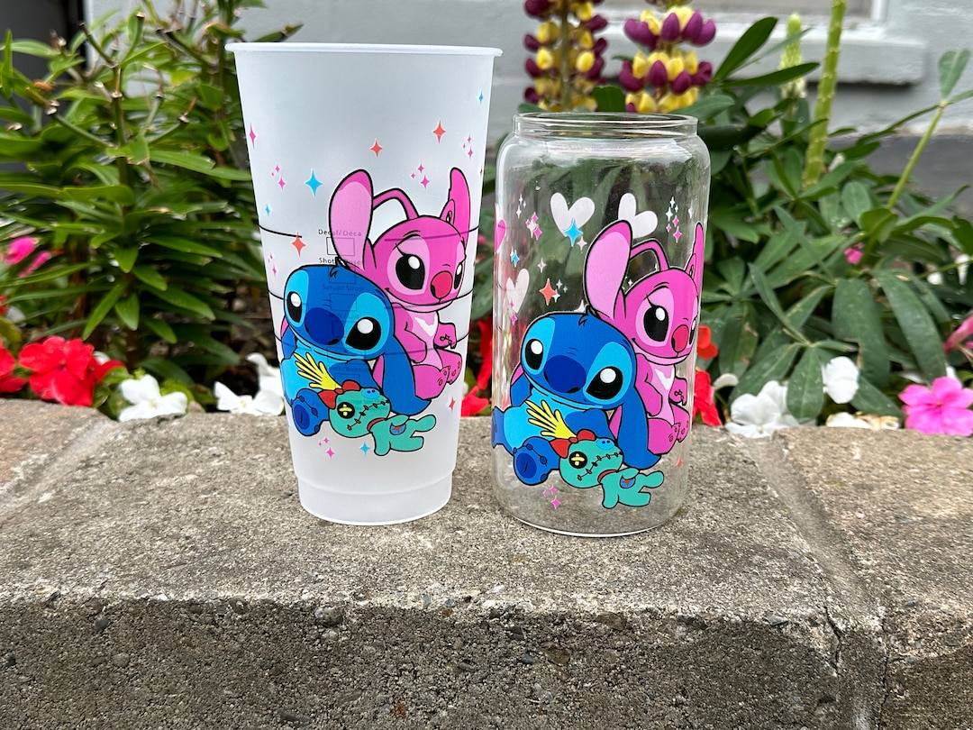 Lilo & Stitch Cups Stitch Starbucks Tumbler Stitch Glass Cup Cute Cups ...