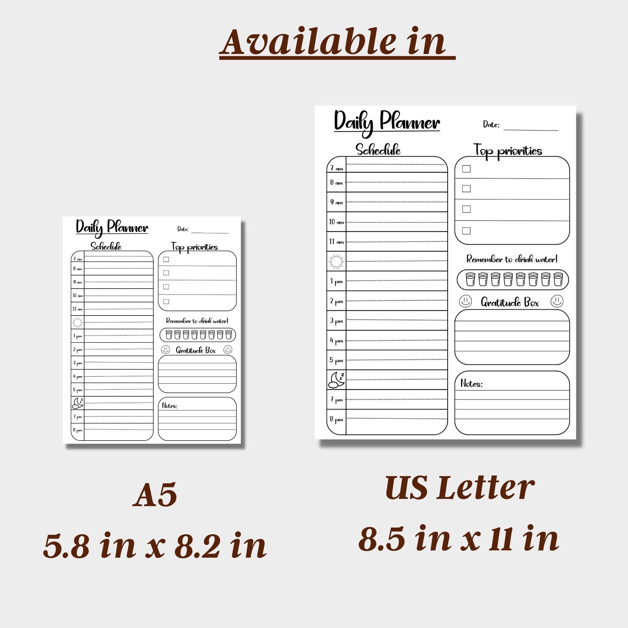 Daily Planner for Personal Use - Etsy