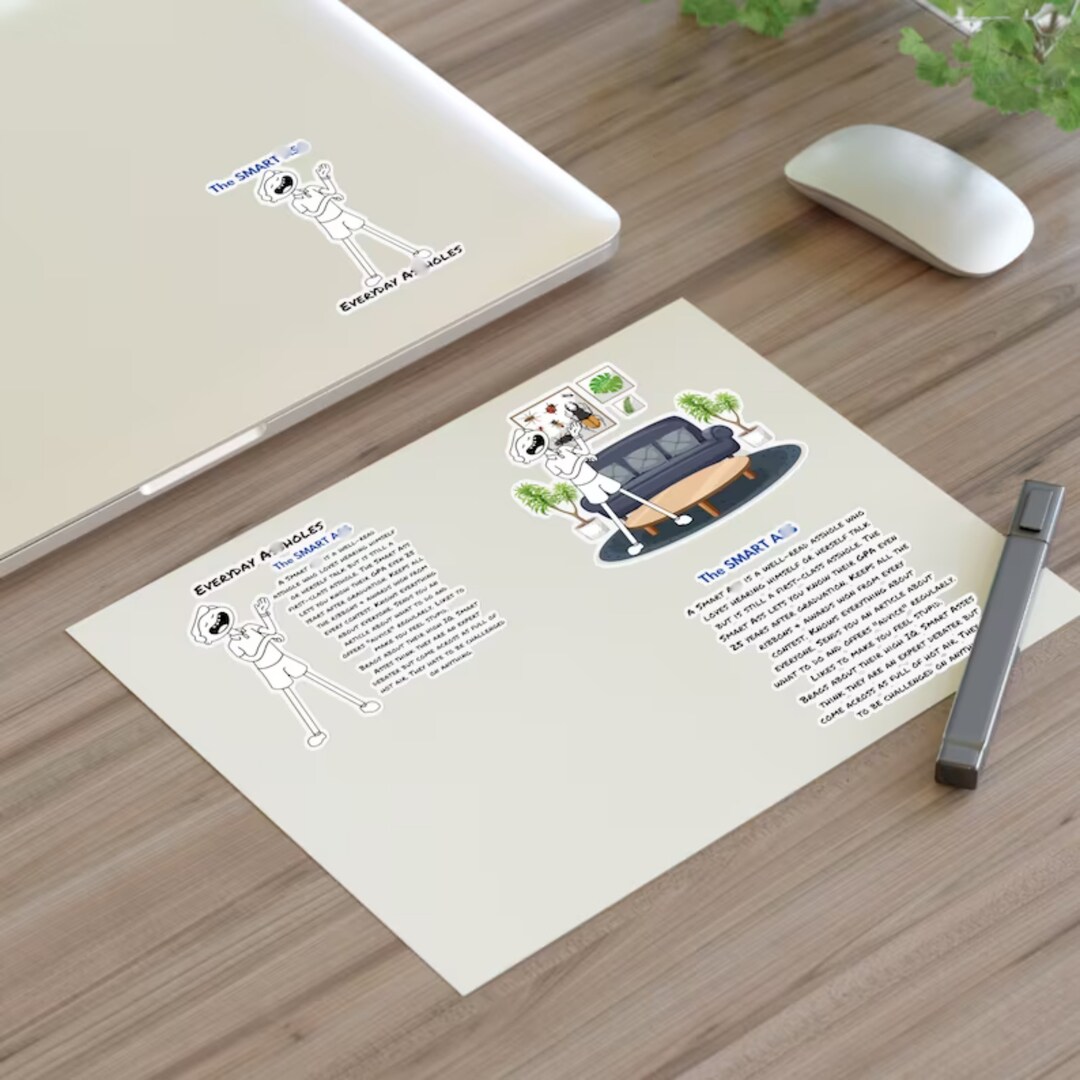 Funny Smart A*s Vinyl Sticker Sheets - Funny Rude Gifts - Home Office ...