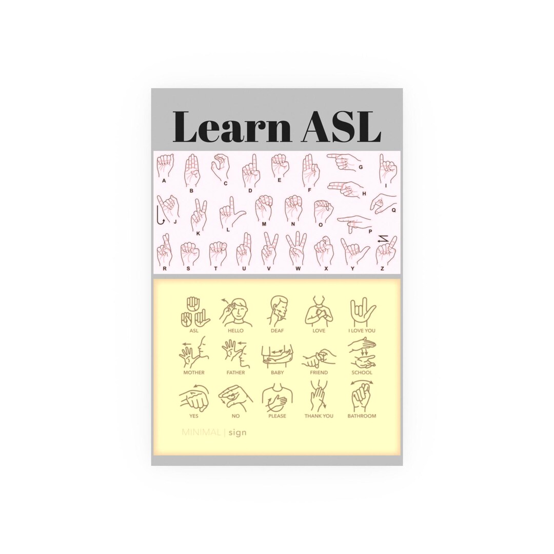 ASL Fingerspelling and Basic Signs Poster - Etsy