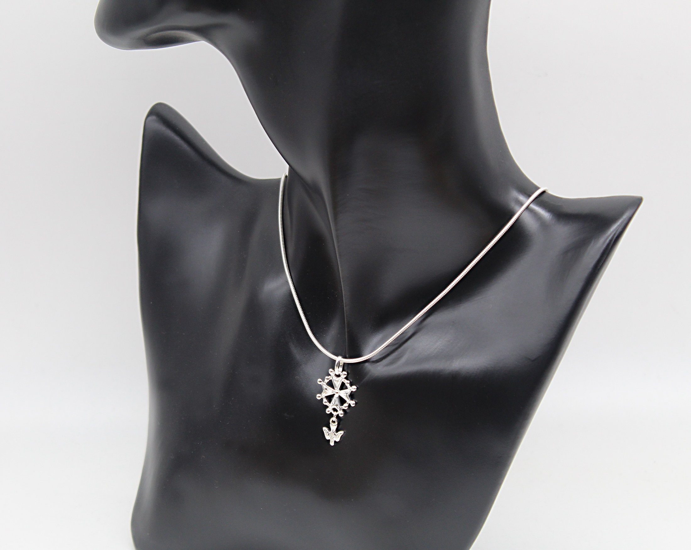 Pendentif Croix Protestante Argent, Chaîne Serpent, Collier Croix ...