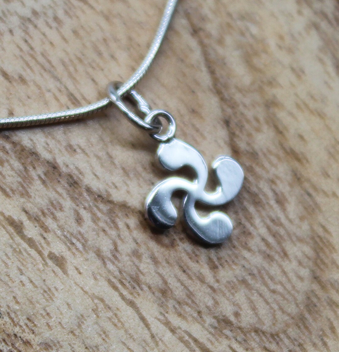 Basque Cross lauburu Handmade 925/1000 Rhodium-plated Silver Pendant ...