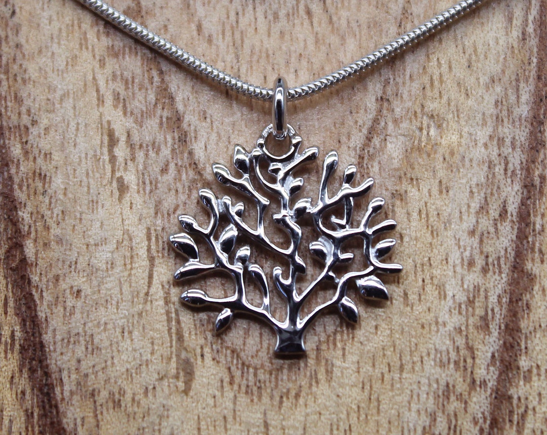 Silver Tree of Life Pendant, Snake Chain, Spiritual Necklace, Necklace ...