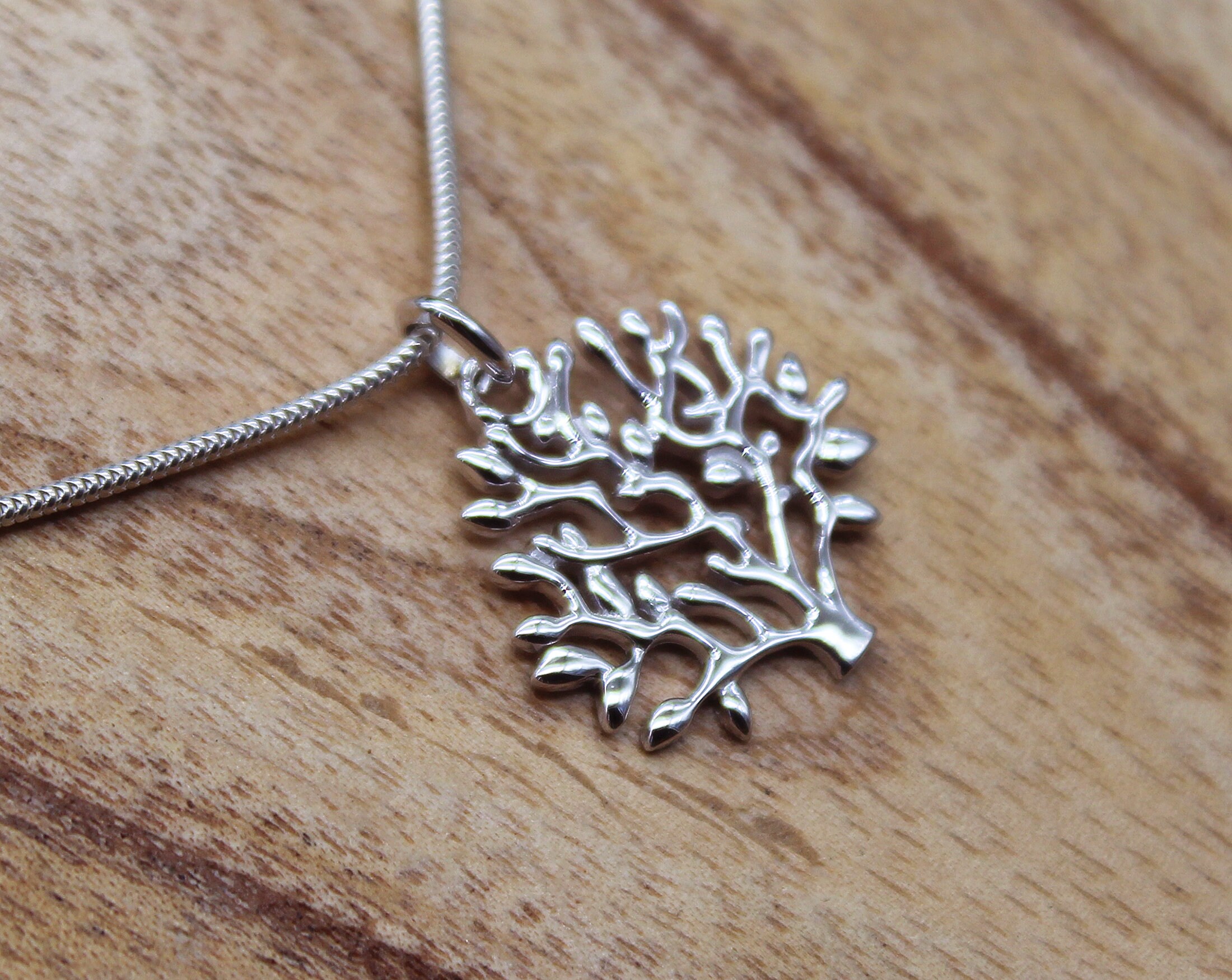 Silver Tree of Life Pendant, Snake Chain, Spiritual Necklace, Necklace ...