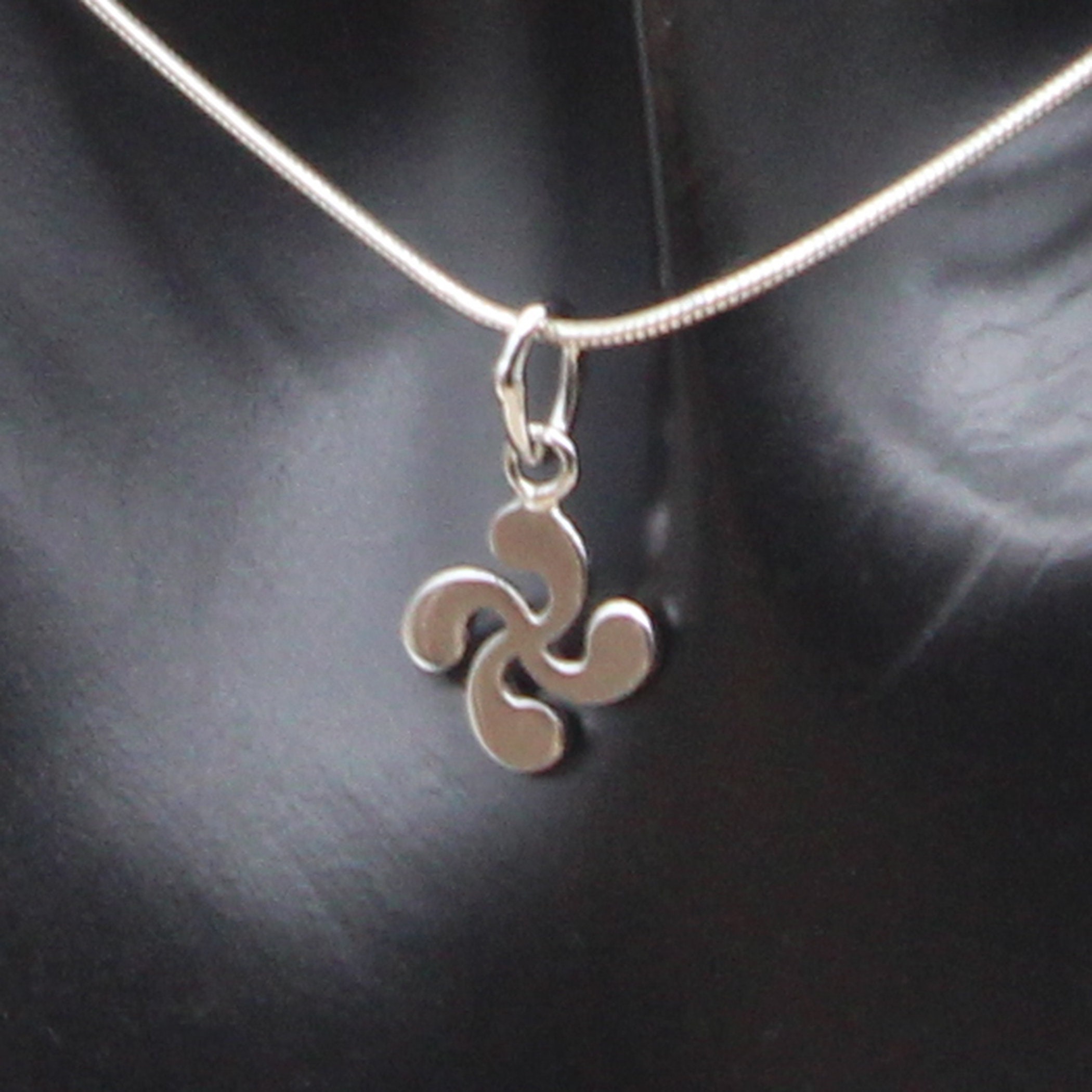 Basque Cross lauburu Handmade 925/1000 Rhodium-plated Silver Pendant ...