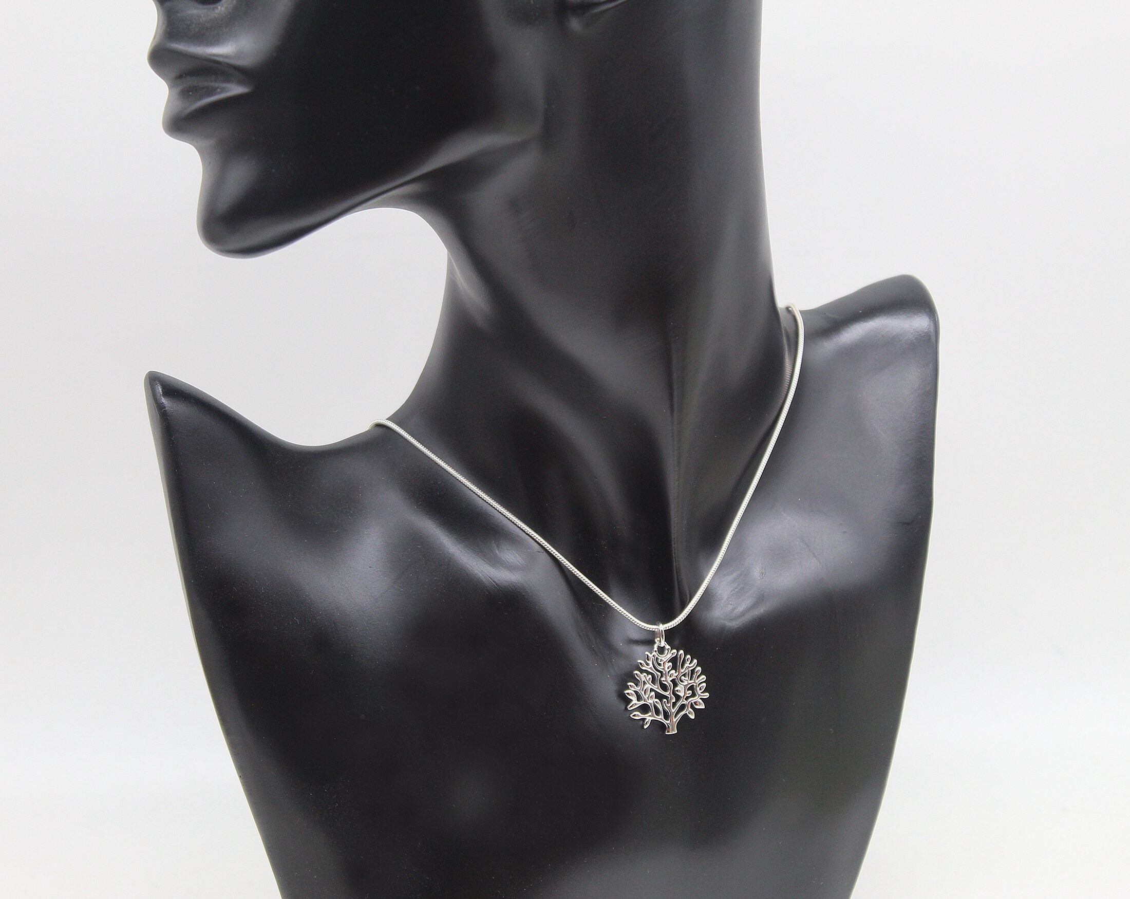Silver Tree of Life Pendant, Snake Chain, Spiritual Necklace, Necklace ...