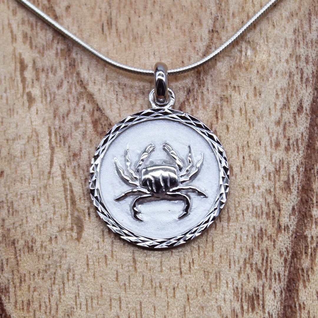 Cancer Sign Pendant, Sterling Silver Necklace, Zodiac Jewelry, Women ...
