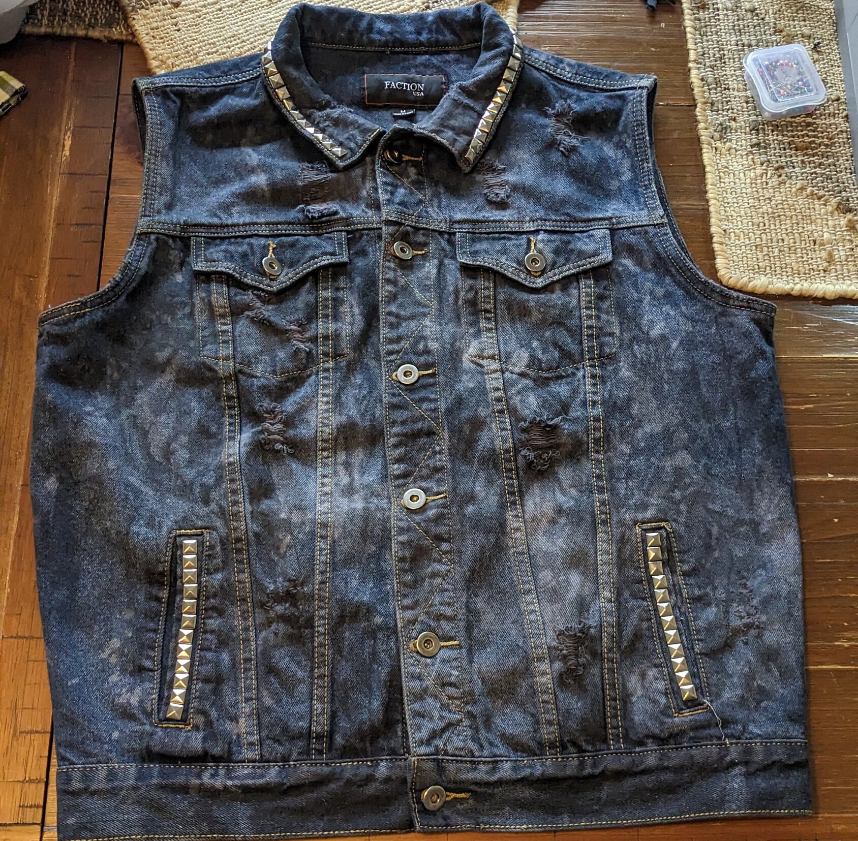 Iron Maiden Bleached/ Dyed Denim Vest - Etsy
