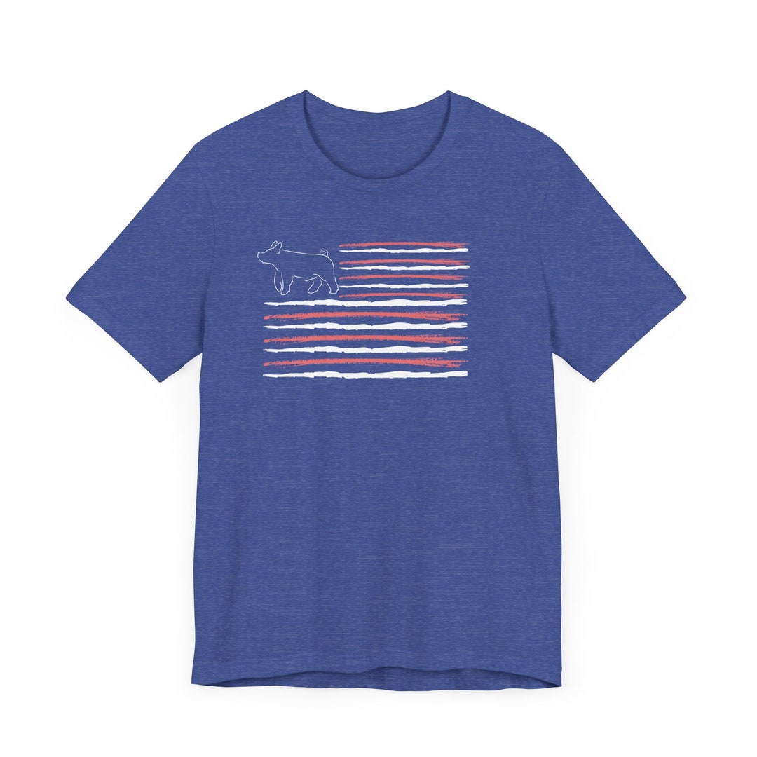 Show Barrow American Flag Tee, Show Livestock, Show Stock, Barrow ...