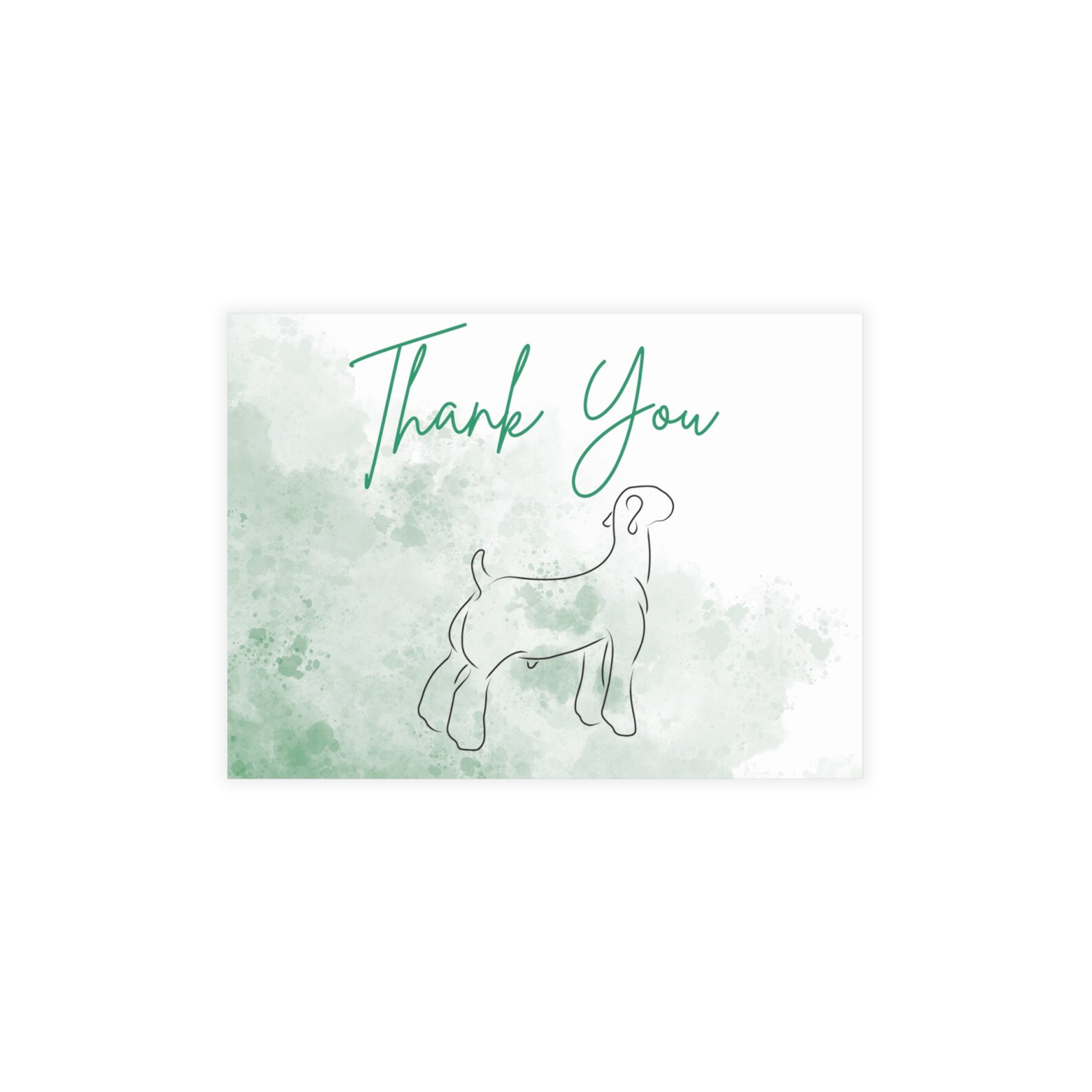 Show Goat Thank You Postcard, Show Livestock, Wether Goat, 4H, Green ...