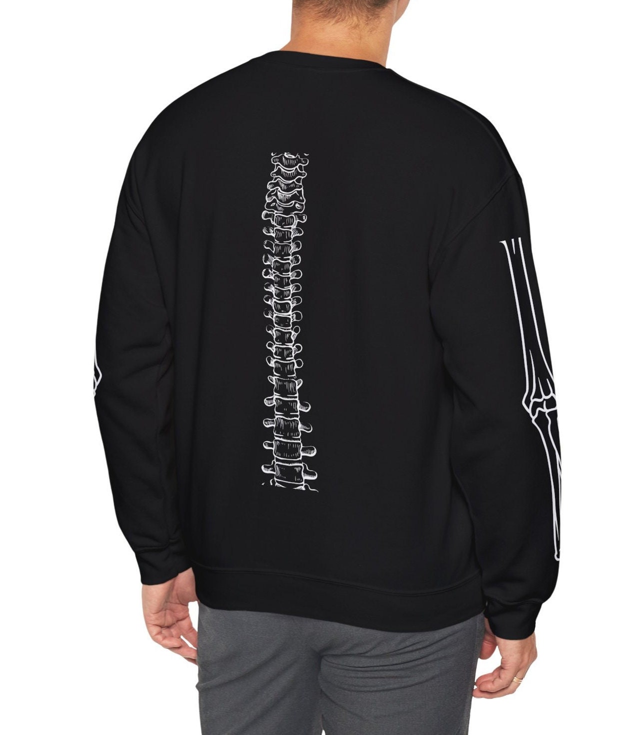 Skeleton-themed Apparel, Bone Pattern Sweatshirt, Skeleton Sweatshirt ...