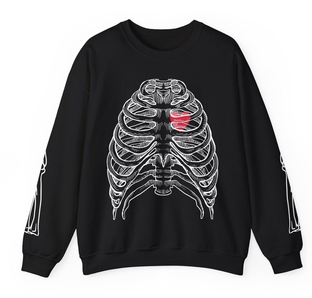 Skeleton-themed Apparel, Bone Pattern Sweatshirt, Skeleton Sweatshirt ...
