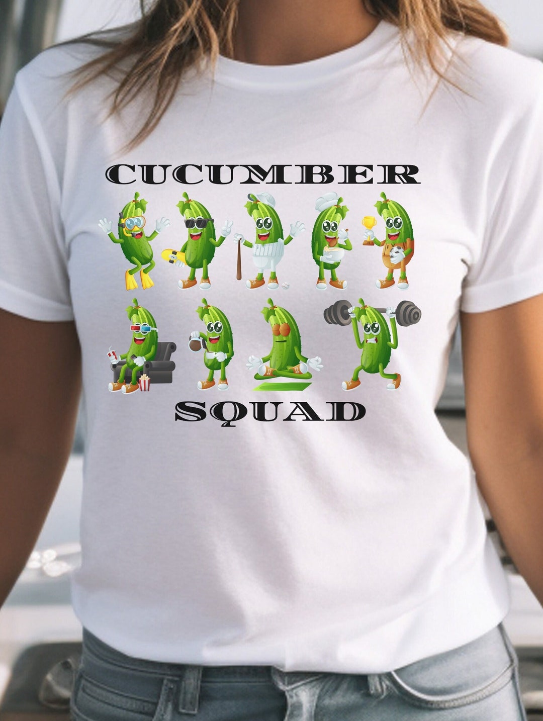 Cucumber Squad, Cucumber Shirt, Vegetable Themed Tshirt, Cucumber ...