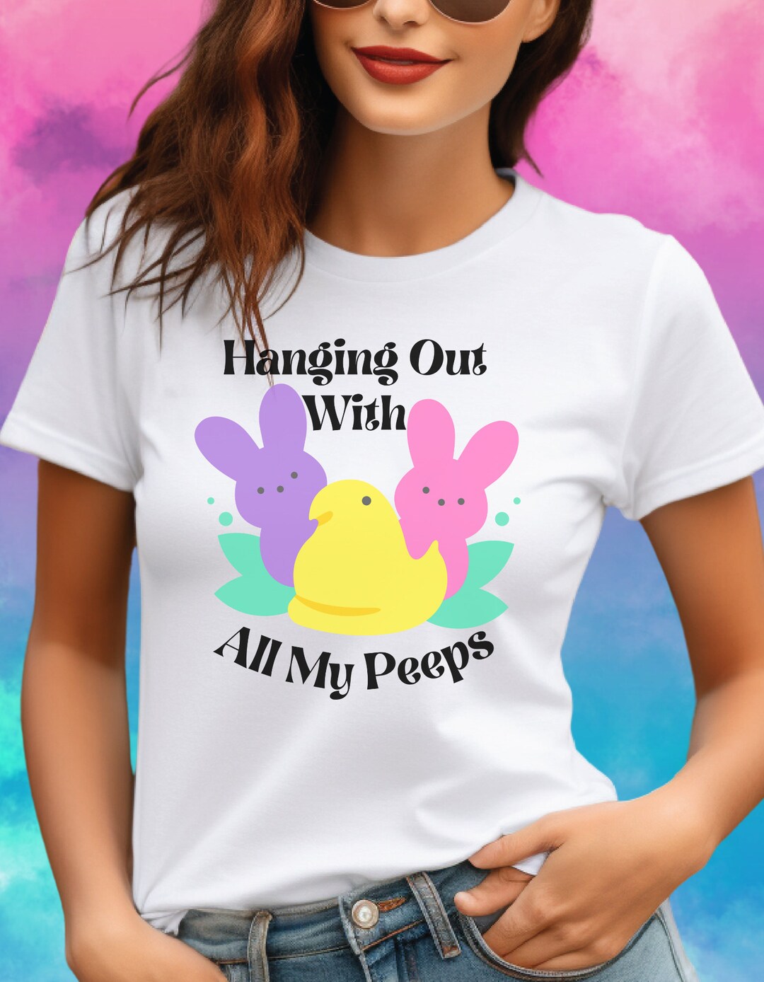 Hanging Out With All My Peeps Tee, Easter Shirt, Peeps Tee, Candy ...