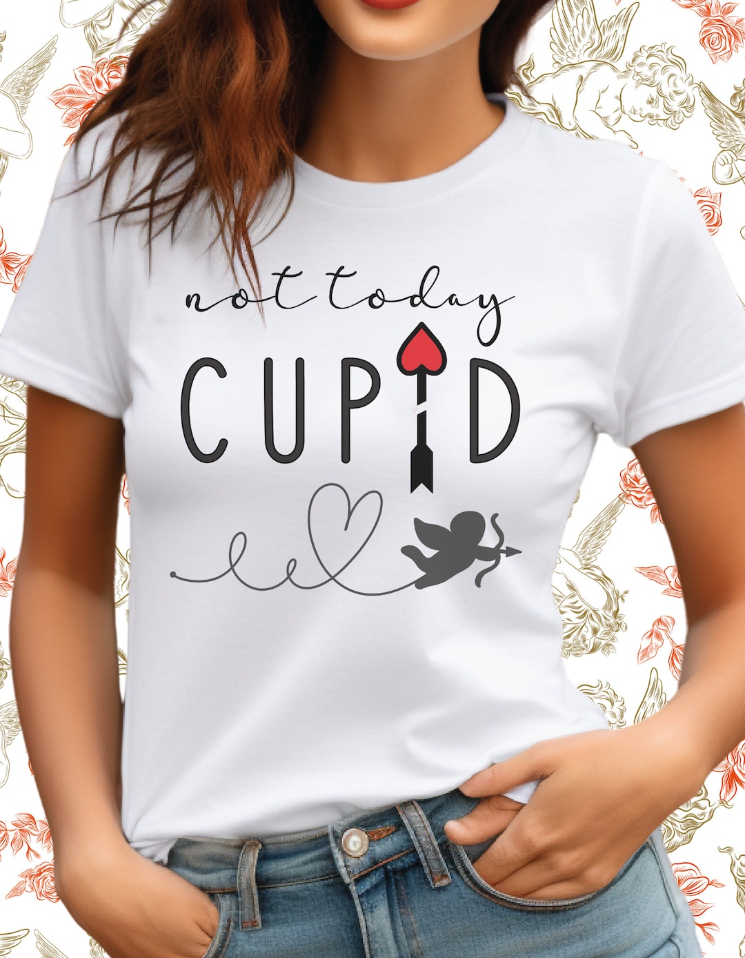 Cupid T-shirt, Valentine's Day Tee, Love-themed Shirt, Romantic Apparel ...