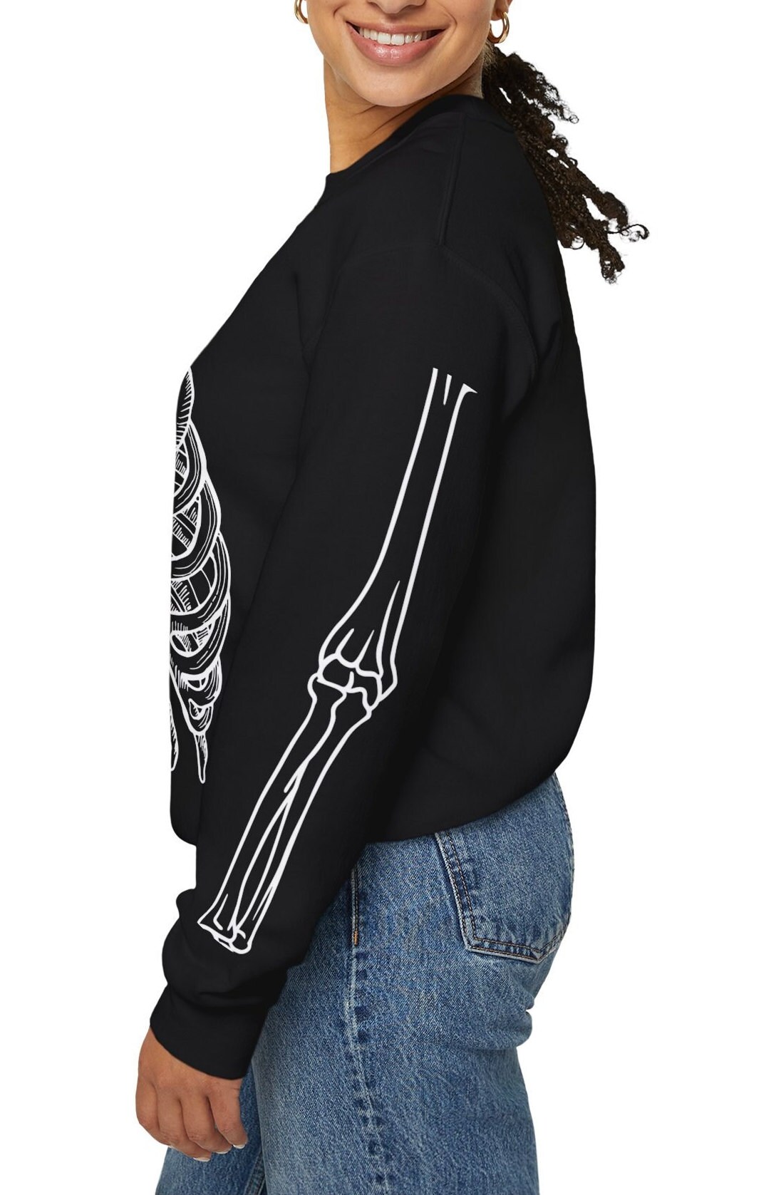 Skeleton-themed Apparel, Bone Pattern Sweatshirt, Skeleton Sweatshirt ...