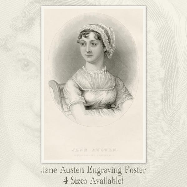 Jane Austen Poster - Etsy