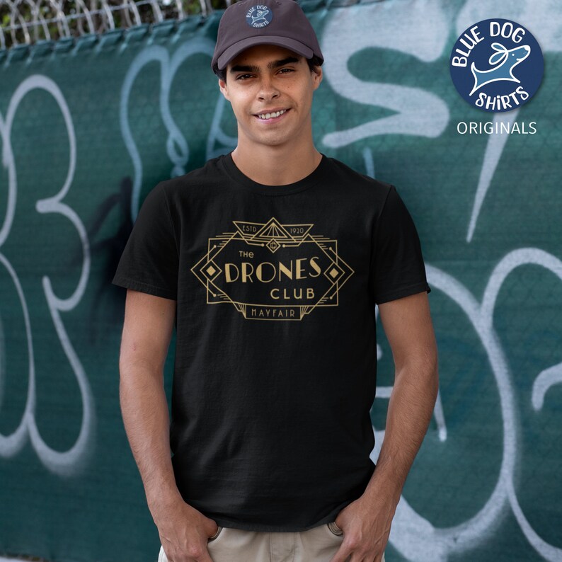 The Drones Club Art Deco T-shirt | Original Wodehouse Design Shirt ...