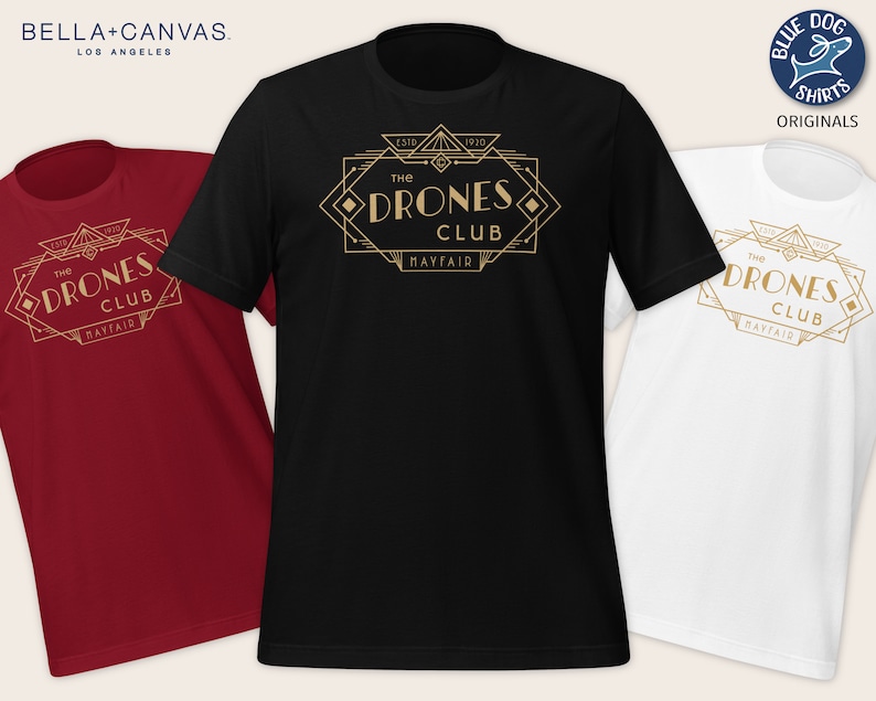The Drones Club Art Deco T-shirt | Original Wodehouse Design Shirt ...