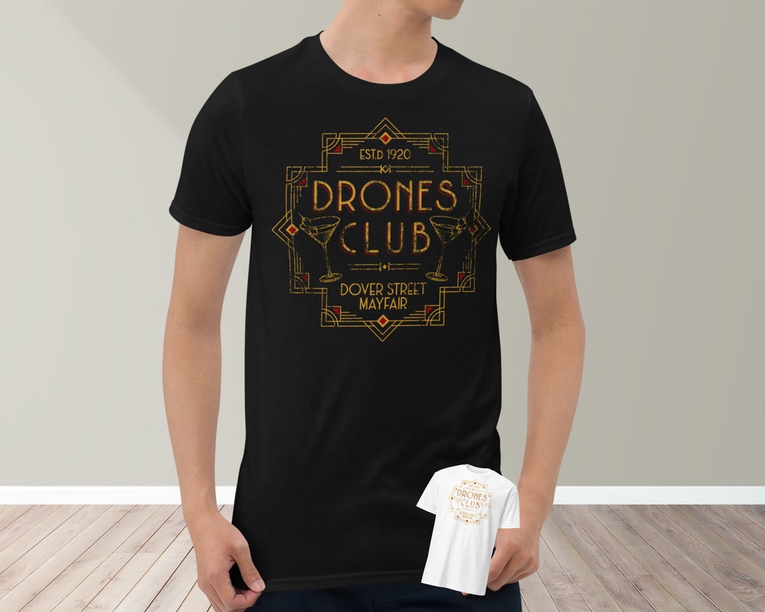 The Drones Club Wodehouse Worn Look T-shirt | Wooster Jeeves Art Deco ...