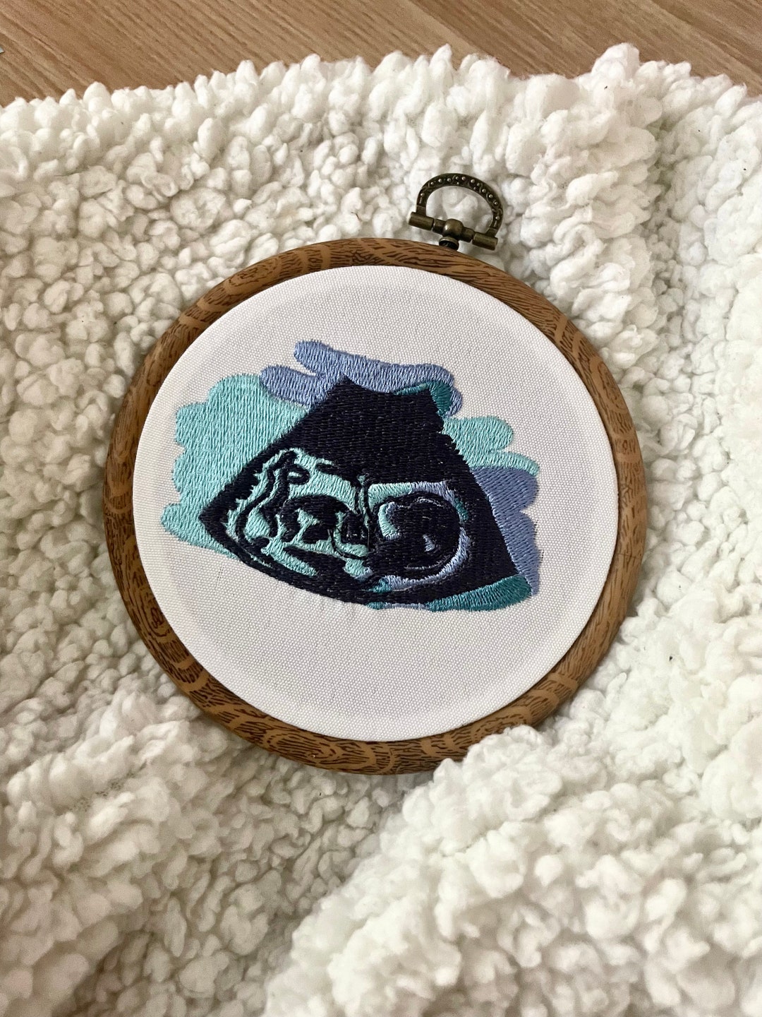 Machine Embroidered Baby Ultrasound Sonogram Keepsake, Gifts for Moms ...