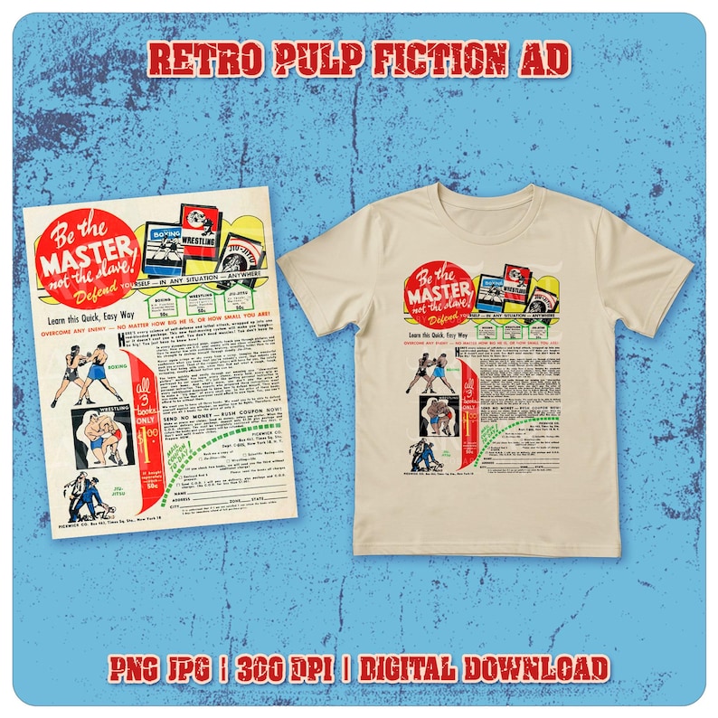 Vintage Self Defense Pulp Fiction Poster: 1950s Ad (digital Download ...