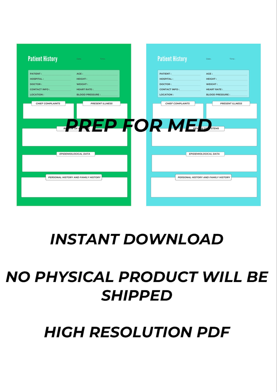 Patient History Taking Template - Study Template for Medical Students ...