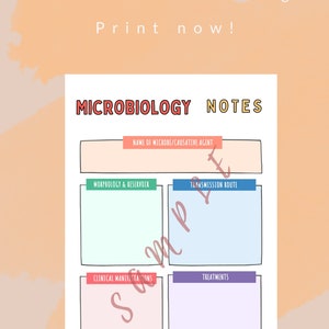 Microbiology Note Template - Study Template for Medical & Nursing ...