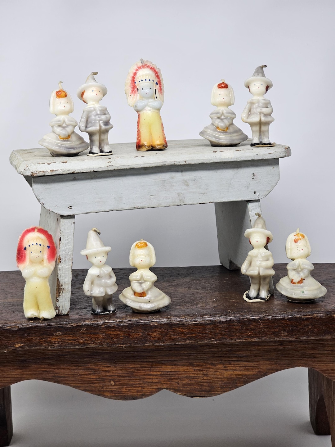 1940s Sets of Tavern Pilgrim Candle / 1960s Gurley Indian Candles ...