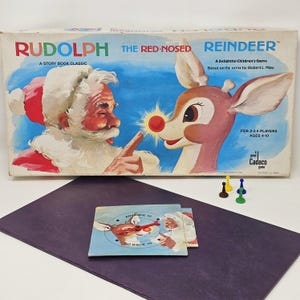 1977 RUDOLPH Red Nose Reindeer Boardgame / Complete Set / Original Box ...