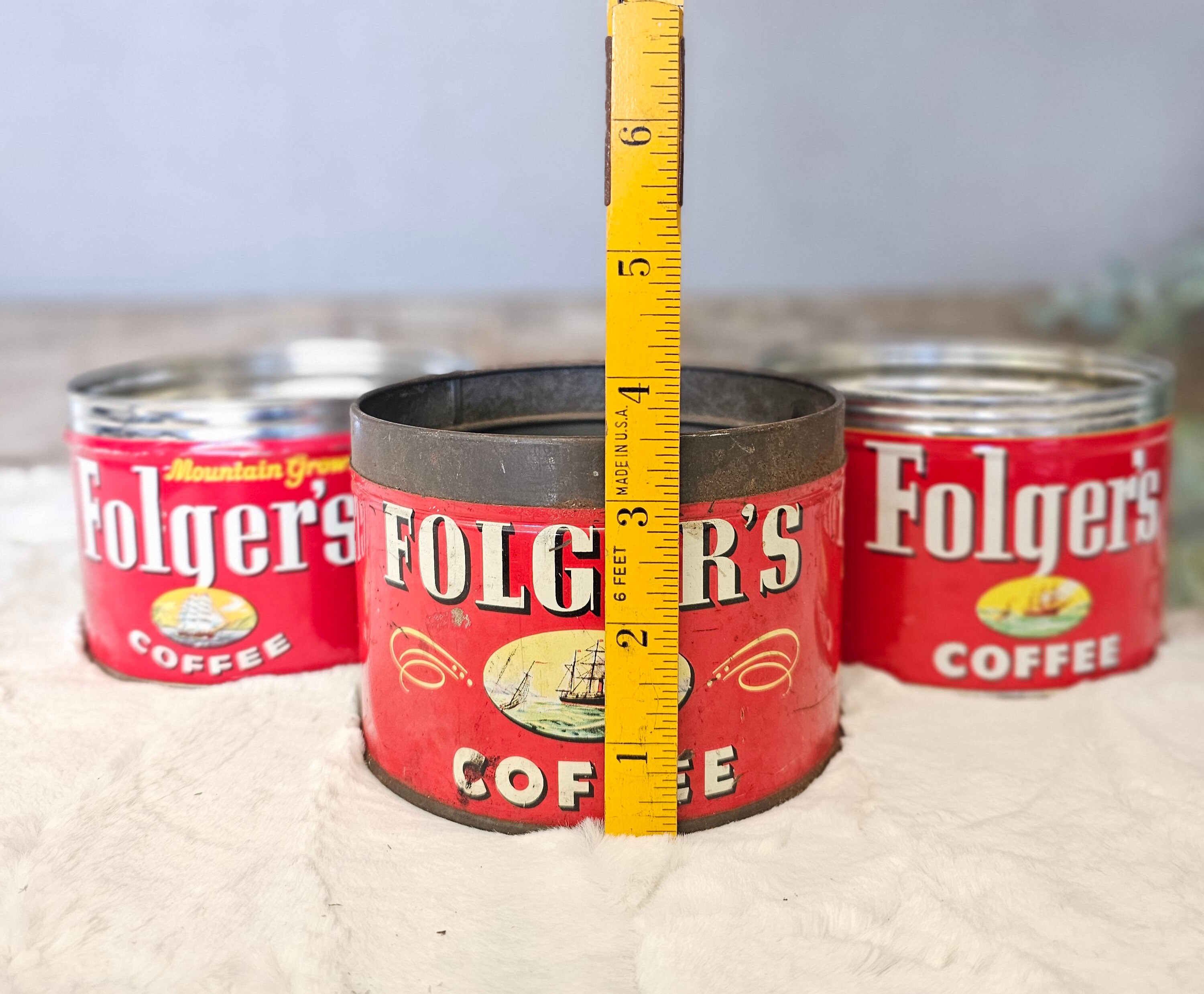 Vintage Folgers Coffee Tin / Advertising Tin / Collectible Tin - Etsy