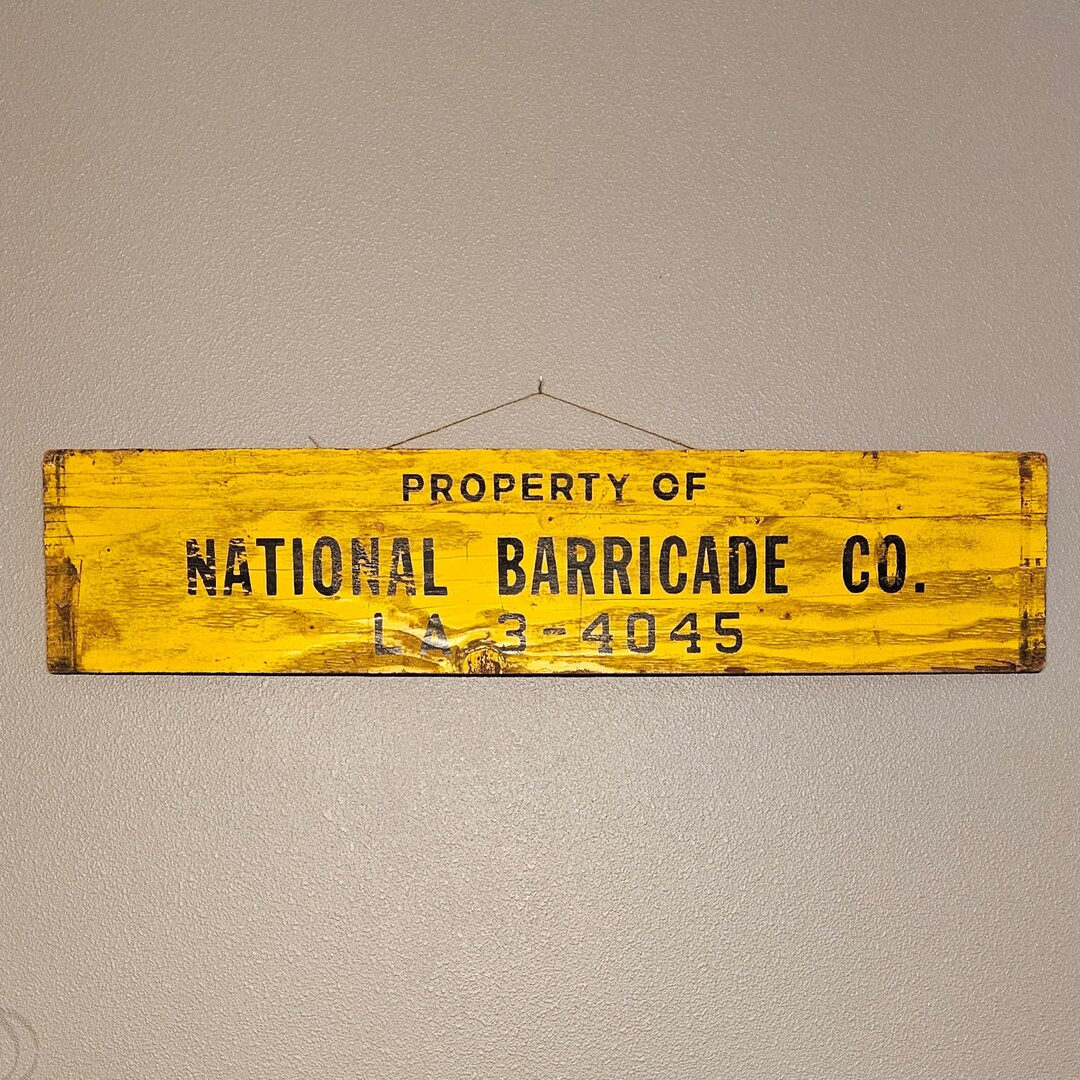 Vintage National Barricade Sign / Double Sided / Wood - Etsy